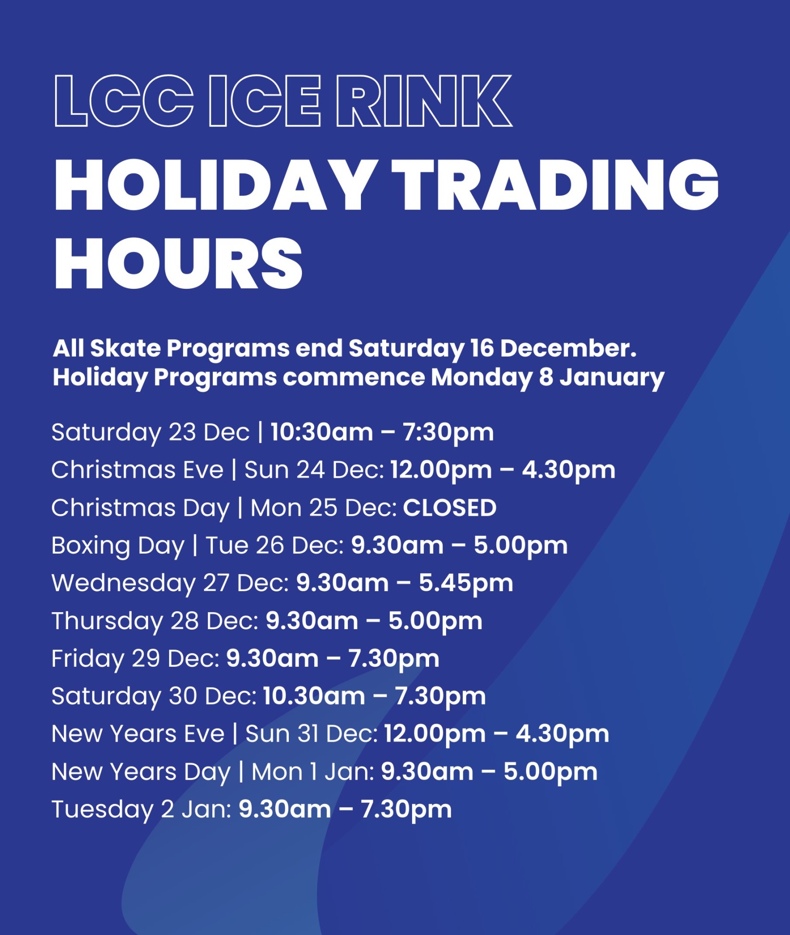 LCC Ice Rink: Unleash Fun This School Holiday with on Ice!